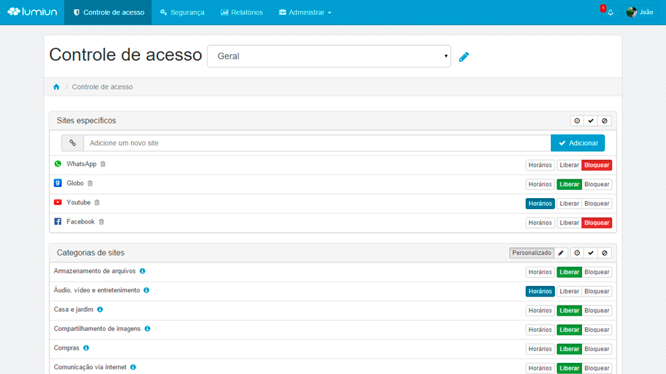 Gestão e controle de acesso à internet para pequenas e médias empresas ...